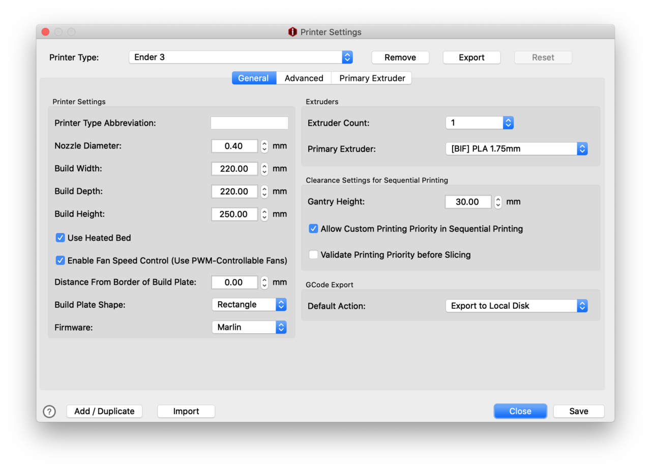 Printing Profile | Build It Full