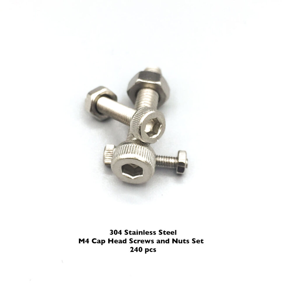 304 Stainless Steel M4 Hexagon Socket Cap Head Screws and Nuts Set (240 ...