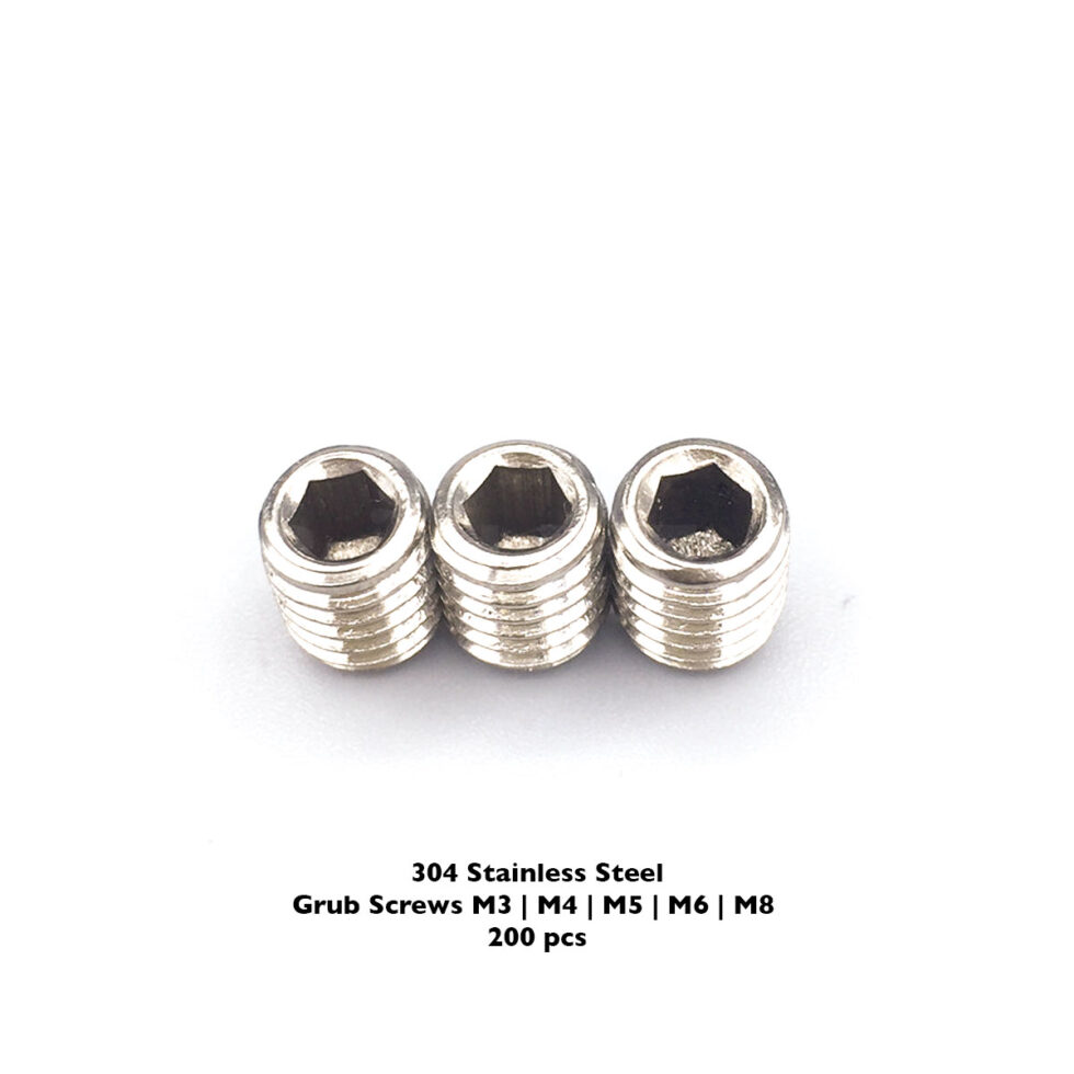 304 Stainless Steel Hexagon Socket Grub Screws M3 | M4 | M5 | M6 | M8 ...