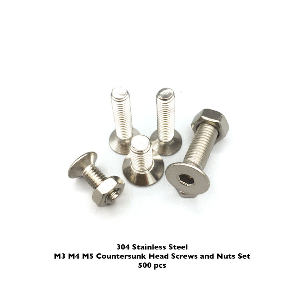 304 Stainless Steel M3 M4 M5 Hexagon Socket Countersunk Head Screws and ...