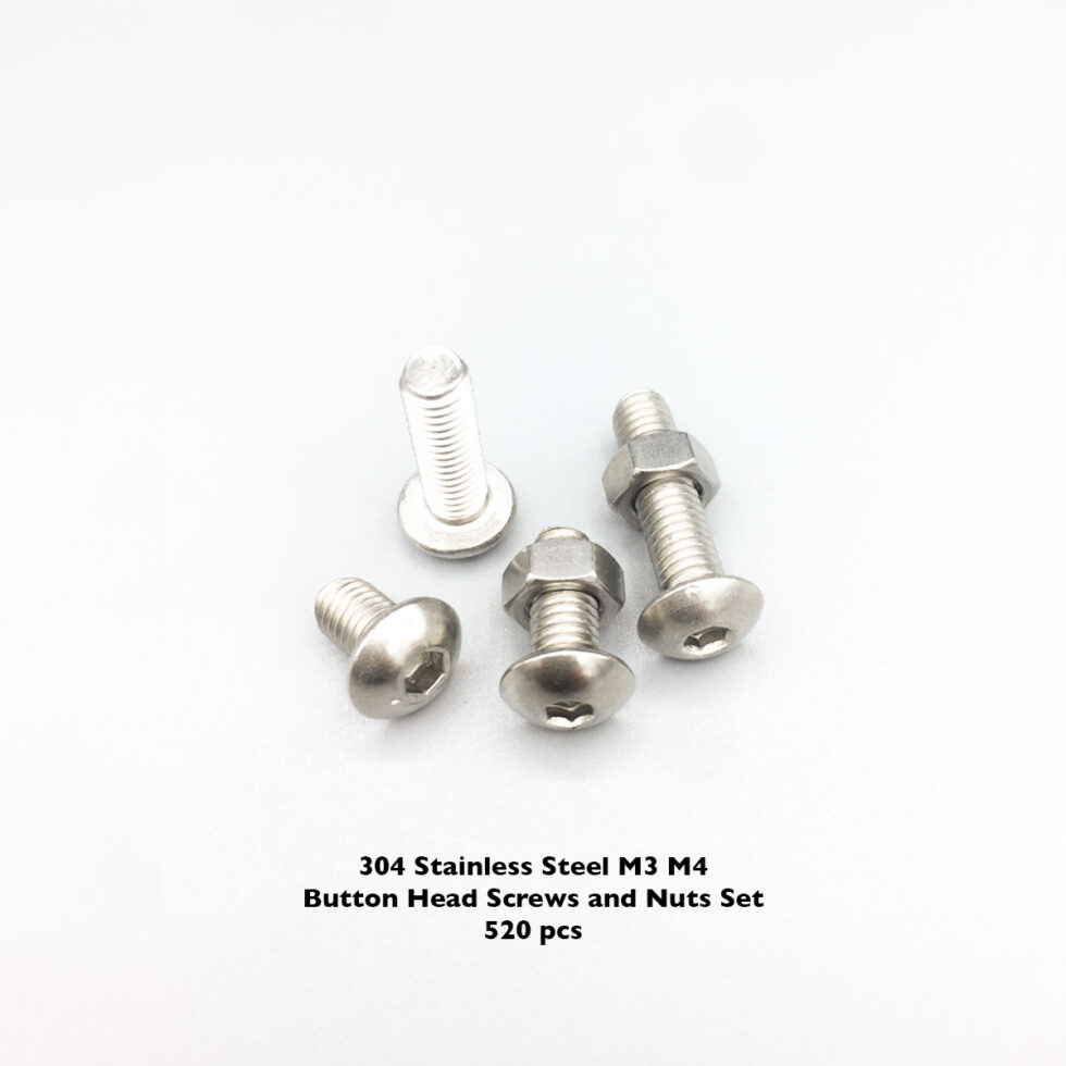 304 Stainless Steel M3 M4 M5 Hexagon Socket Button Head Screws and Nuts ...