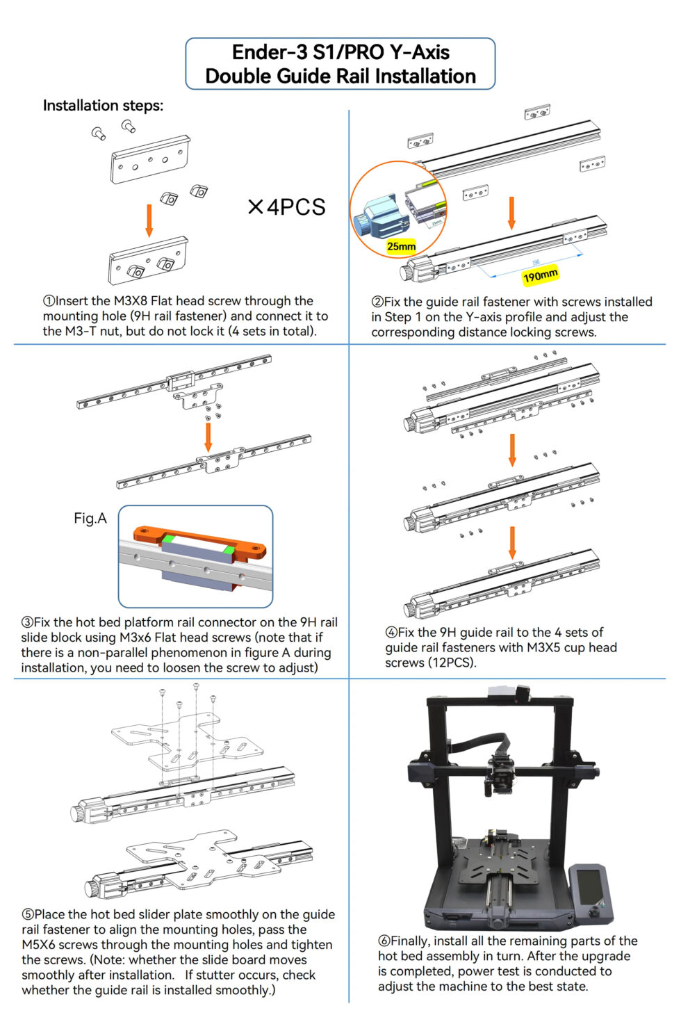 Y-axis Double Linear Rail Upgrade Kit | Build It Full