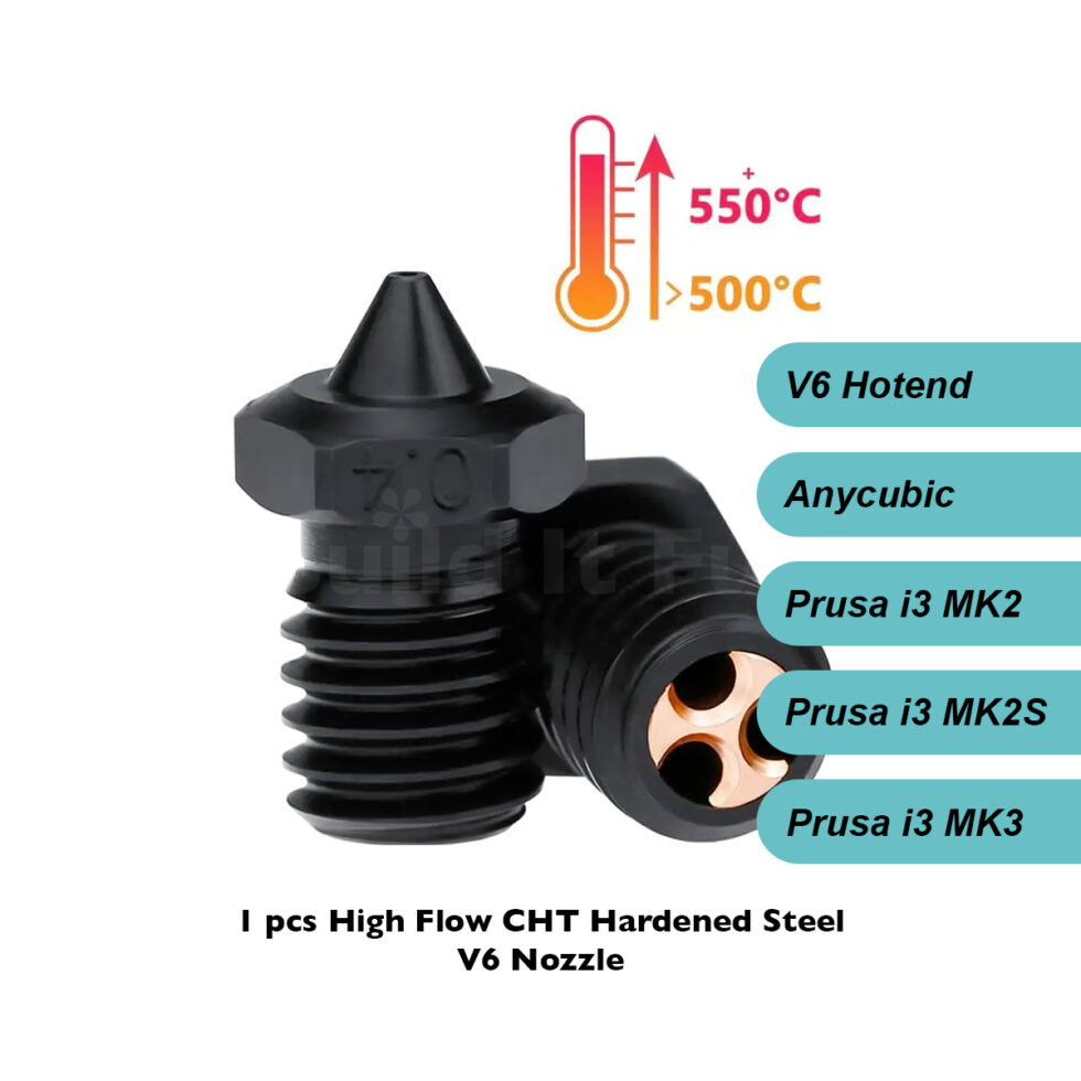 High Flow CHT Hardened Steel V6 Nozzle | Build It Full