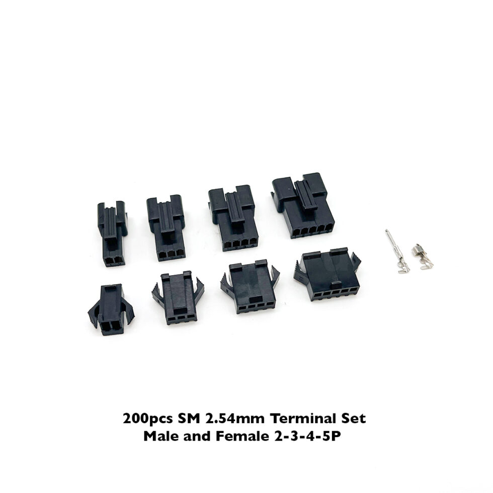 200pcs SM 2.54mm Terminal Set Male and Female 2-3-4-5P | Build It Full